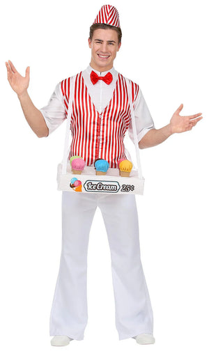 Disfraz de Heladero Americano a Rayas para Adulto | Comprar