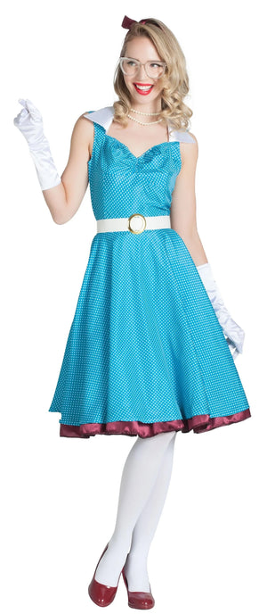 Disfraz de Chica Pin Up Azul Años 50 para Mujer | Comprar