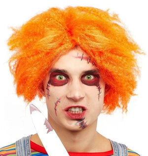 Peluca de Chucky el Muñeco Diabólico Naranja | Comprar Online