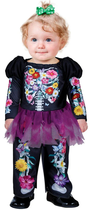 Disfraz de Esqueleto Catrina con Flores para Bebé | Comprar Online
